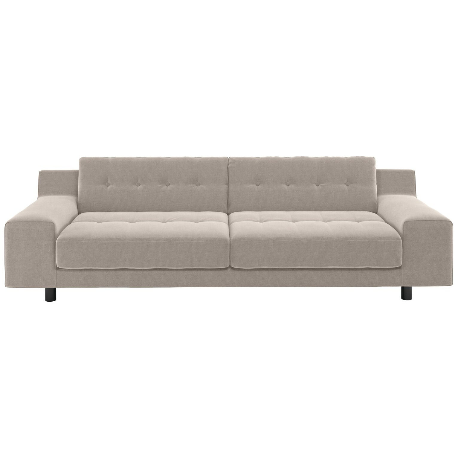 Habitat Hendricks Velvet 4 Seater Sofa - Natural by Argos | ufurnish.com