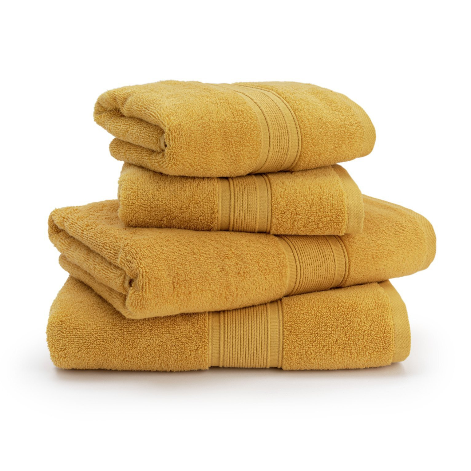 Habitat Cotton Supersoft 4 Piece Towel Bale - Mustard by Argos | ufurnish.com