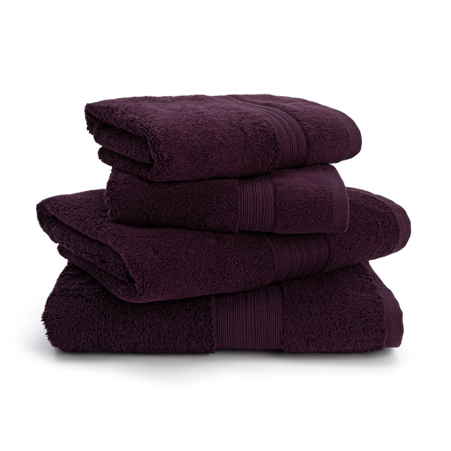 Habitat Egyptian Cotton 4 Piece Towel Bale - Aubergine by Argos ...