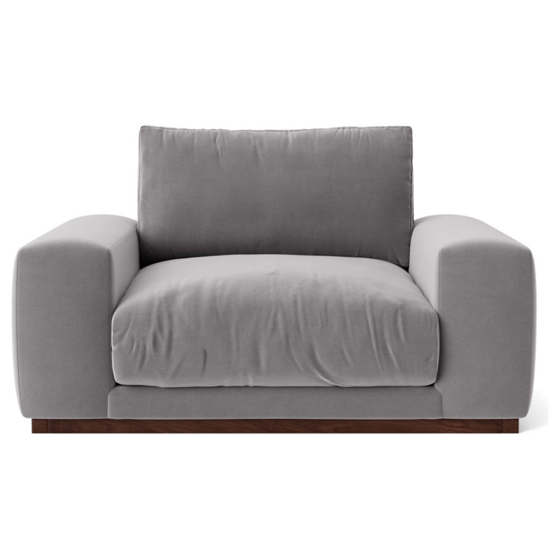 Swoon Denver Velvet Cuddle Chair - Silver Grey by Argos | ufurnish.com