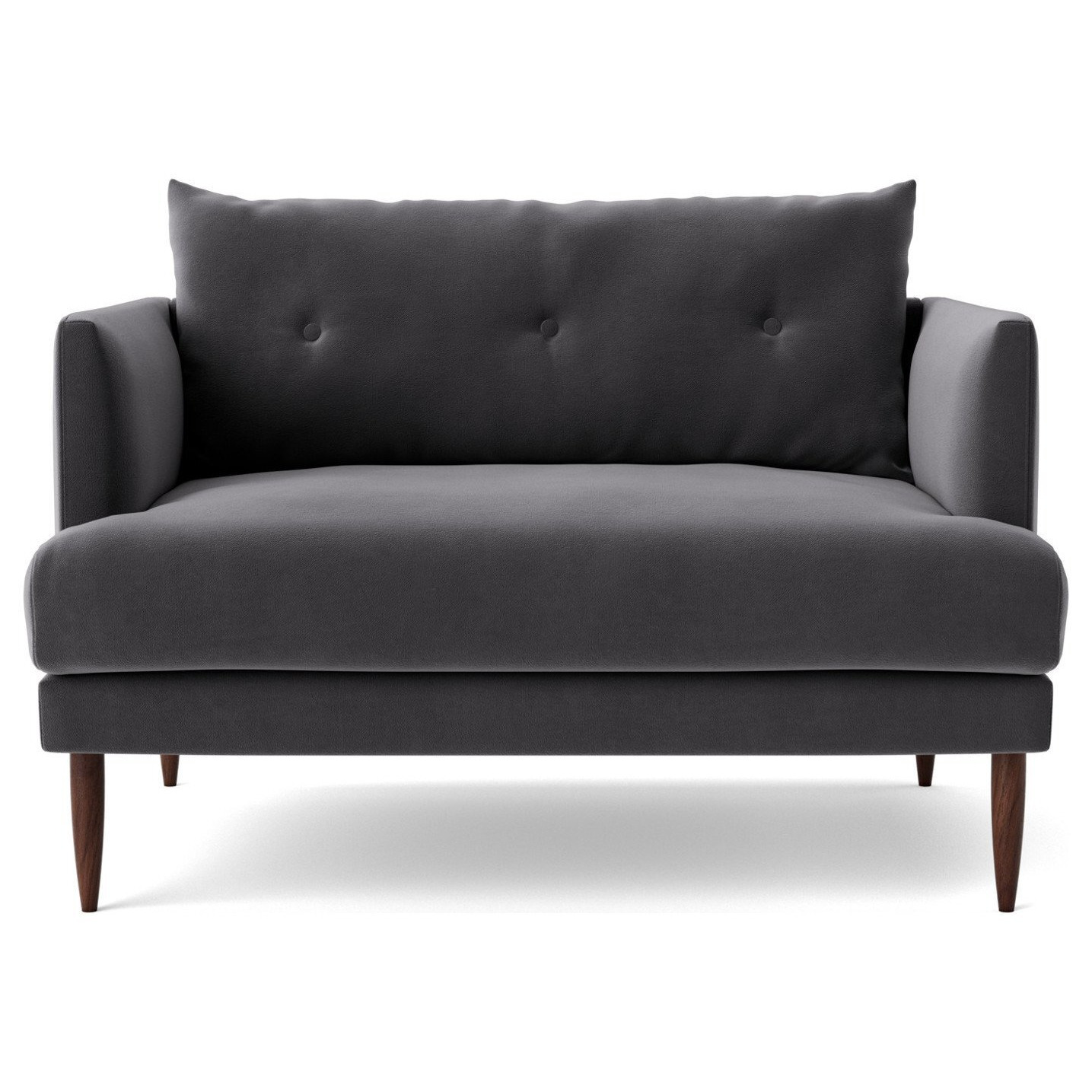 Swoon Kalmar Velvet Cuddle Chair - Granite Grey by Argos | ufurnish.com
