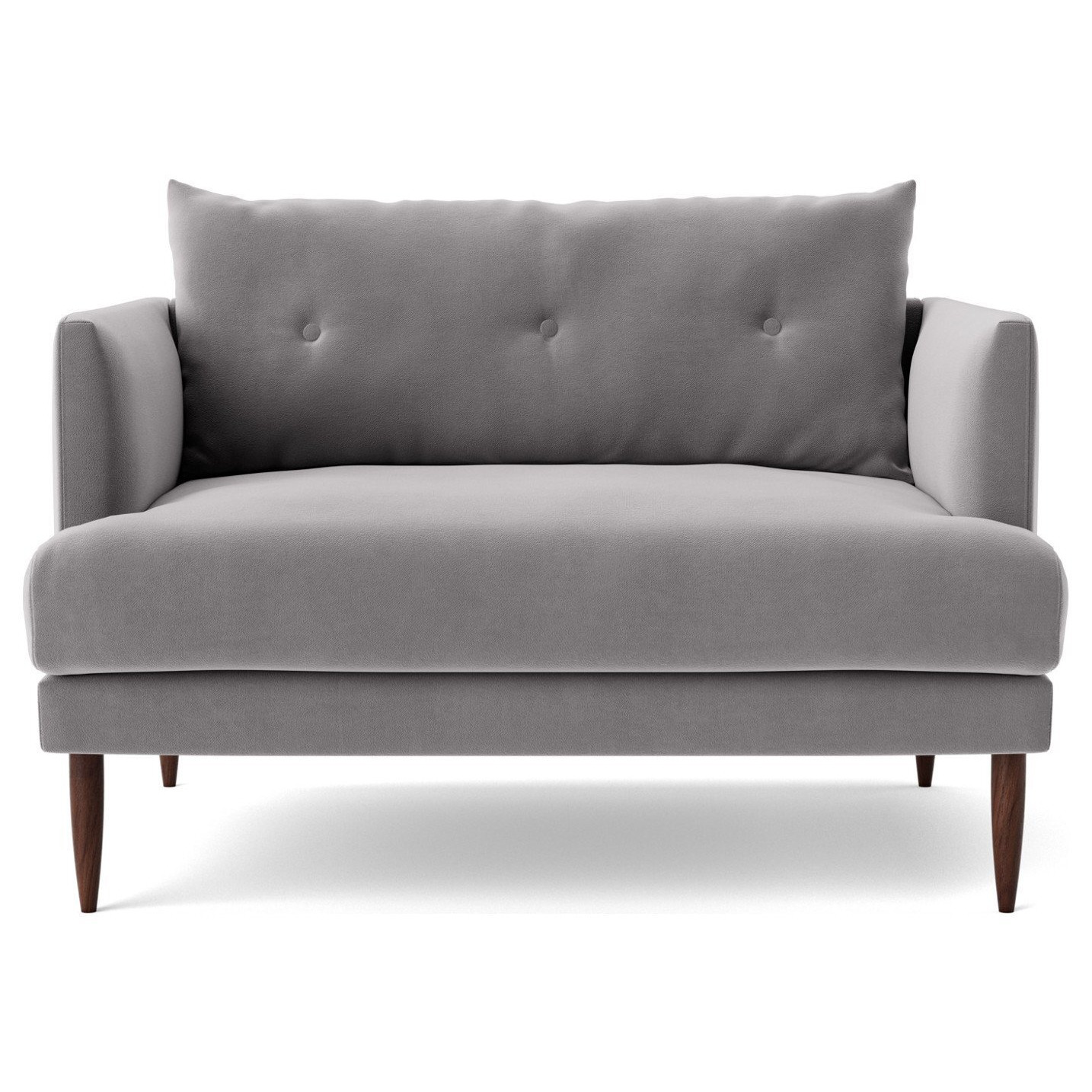Swoon Kalmar Velvet Cuddle Chair - Silver Grey by Argos | ufurnish.com