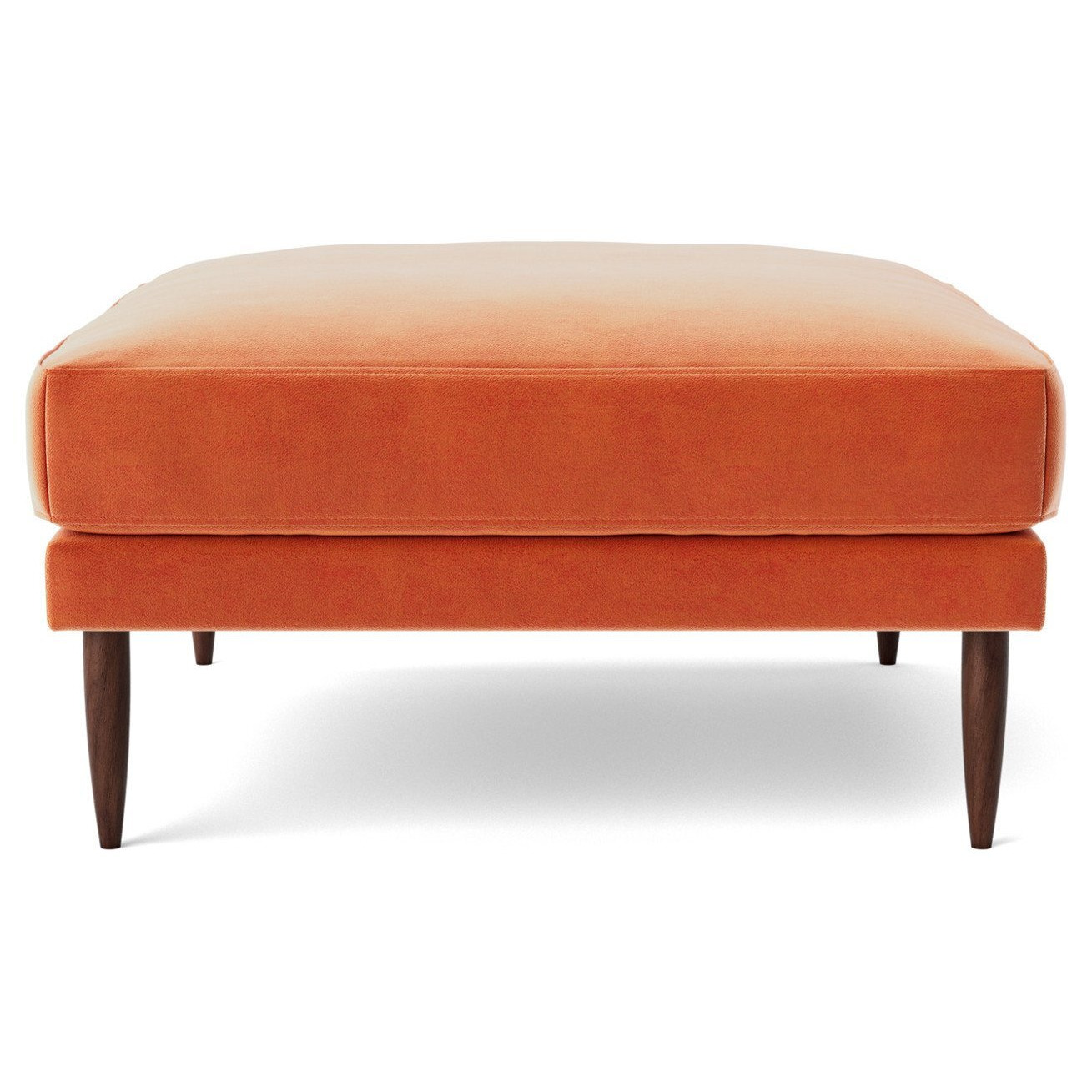 Swoon Kalmar Velvet Ottoman Footstool - Burnt Orange by Argos ...