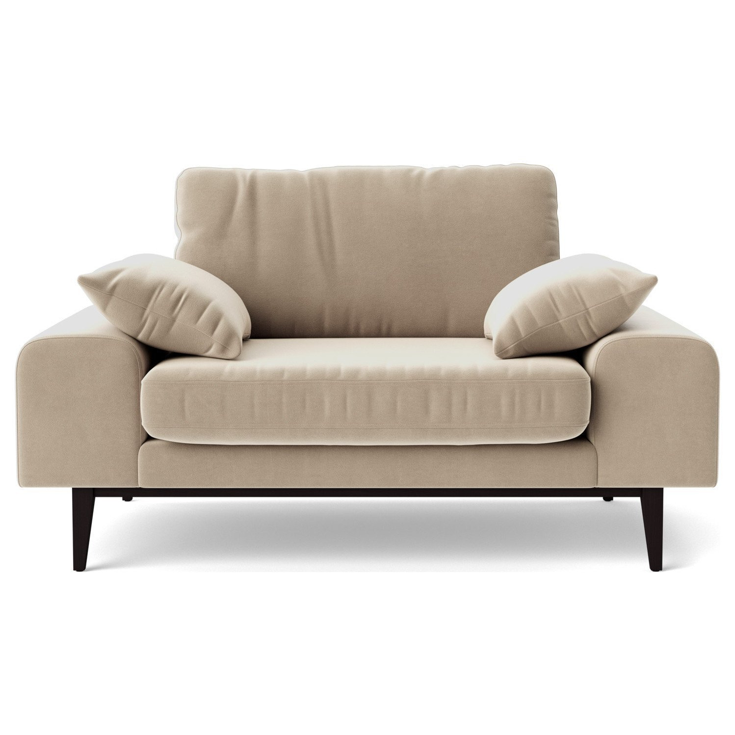 Swoon Tulum Velvet Cuddle Chair - Taupe by Argos | ufurnish.com
