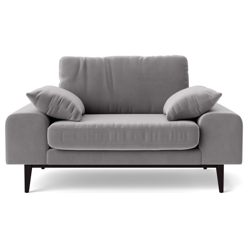 Swoon Tulum Velvet Cuddle Chair - Silver Grey by Argos | ufurnish.com