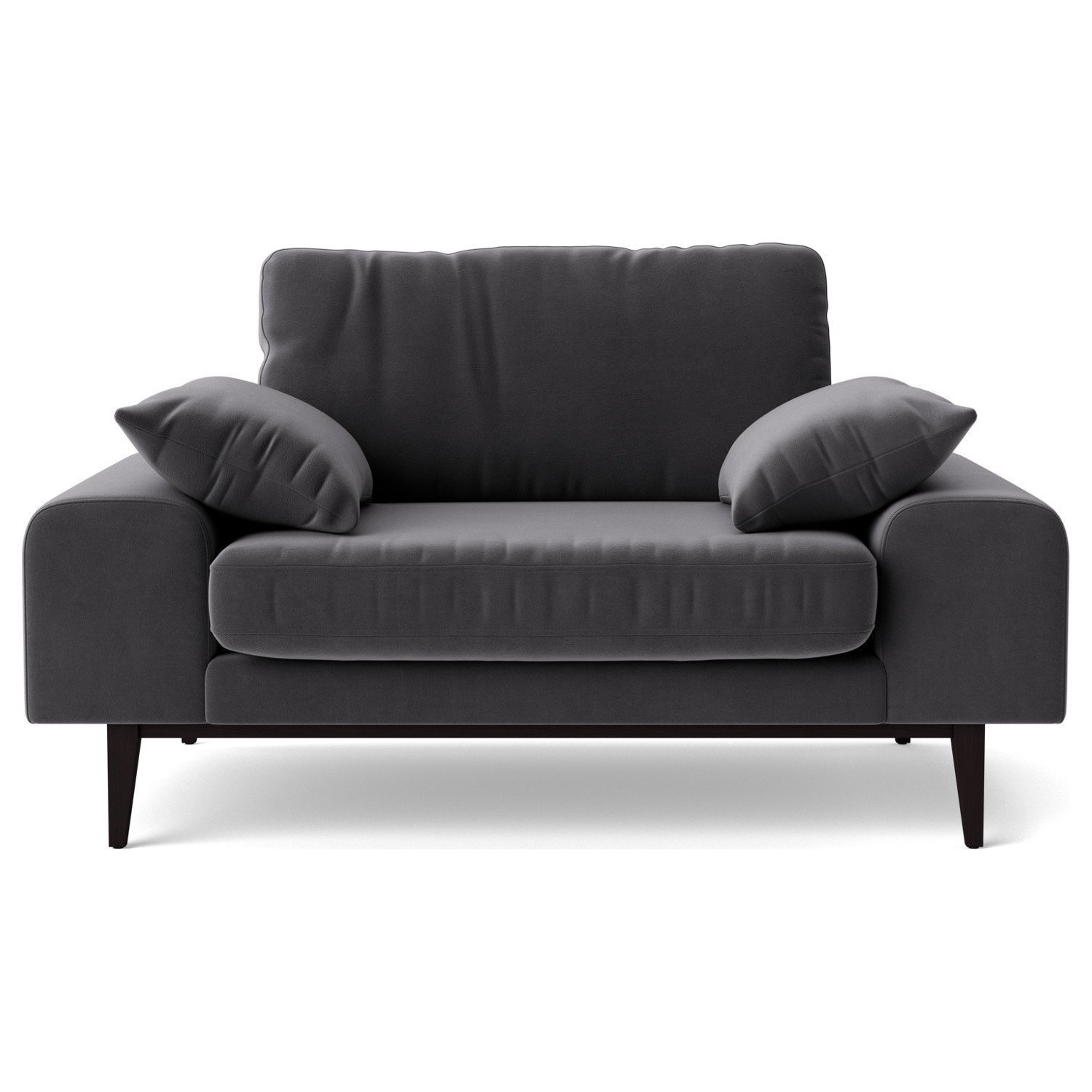 Swoon Tulum Velvet Cuddle Chair - Granite Grey by Argos | ufurnish.com
