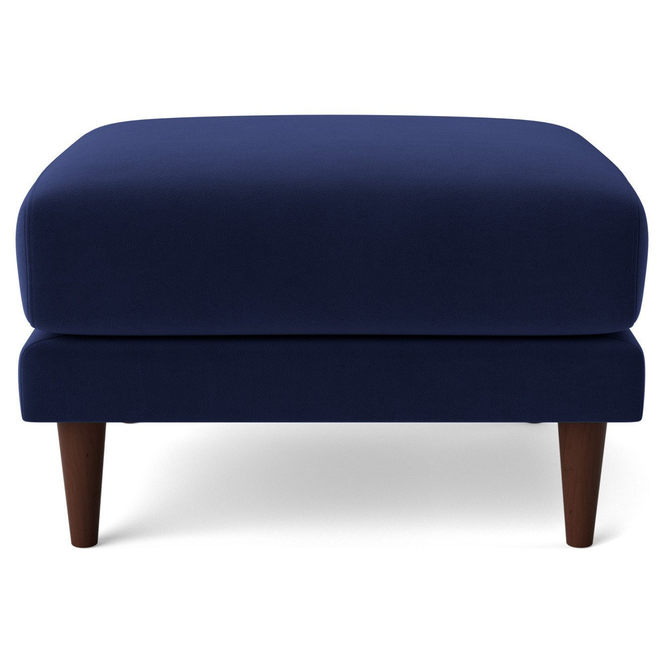 Swoon Turin Velvet Ottoman Footstool - Ink Blue by Argos | ufurnish.com