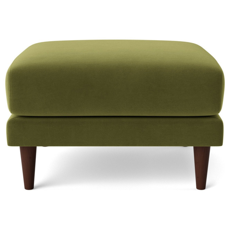 Swoon Turin Velvet Ottoman Footstool - Fern Green by Argos | ufurnish.com