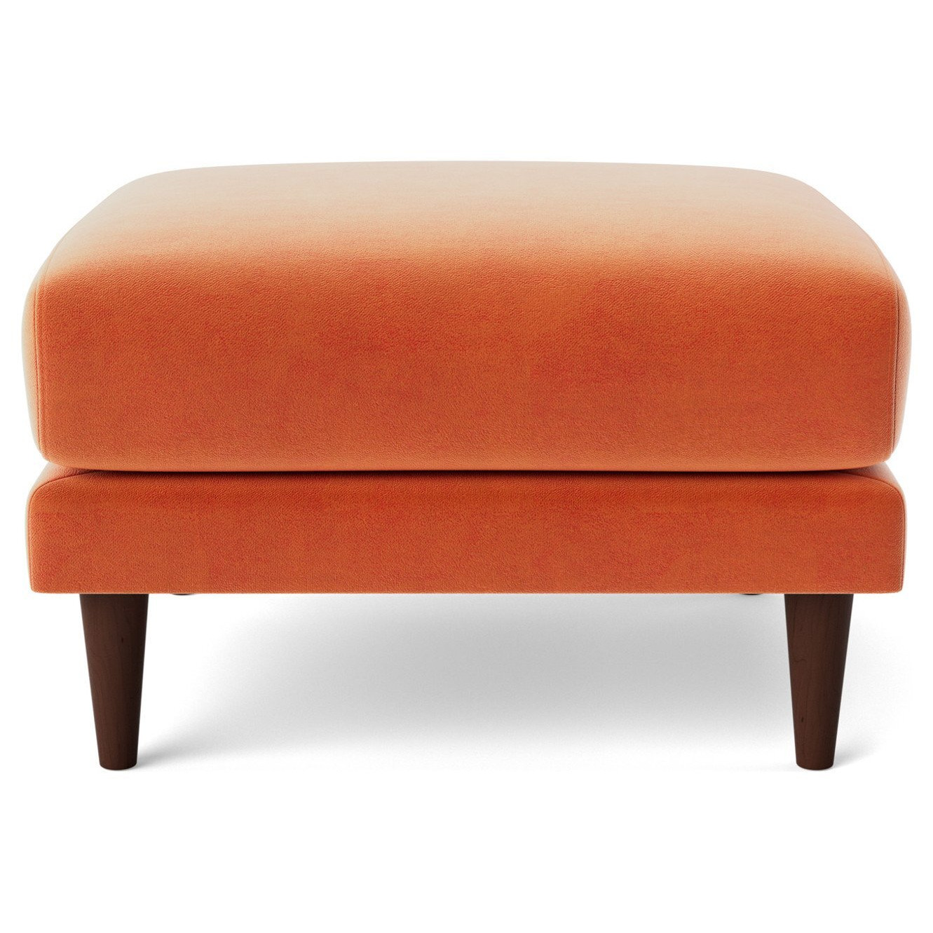 Swoon Turin Velvet Ottoman Footstool - Burnt Orange by Argos | ufurnish.com