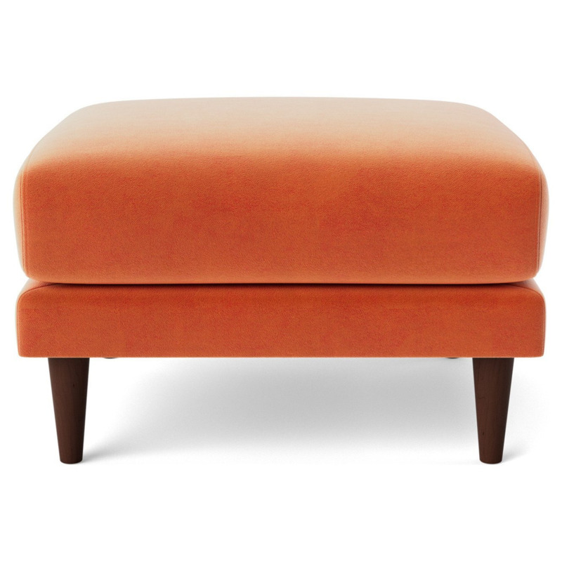 Swoon Turin Velvet Ottoman Footstool - Burnt Orange by Argos | ufurnish.com