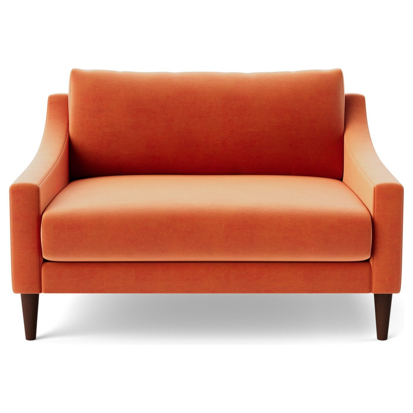 Swoon Turin Velvet Cuddle Chair - Burnt Orange by Argos | ufurnish.com