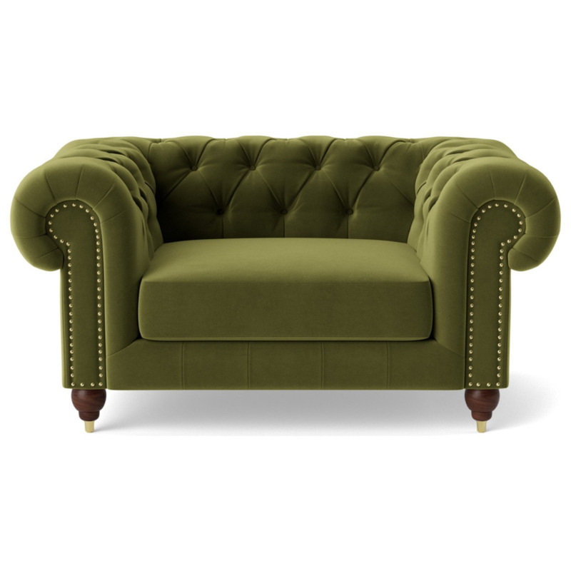 Swoon Winston Velvet Cuddle Chair - Fern Green by Argos | ufurnish.com