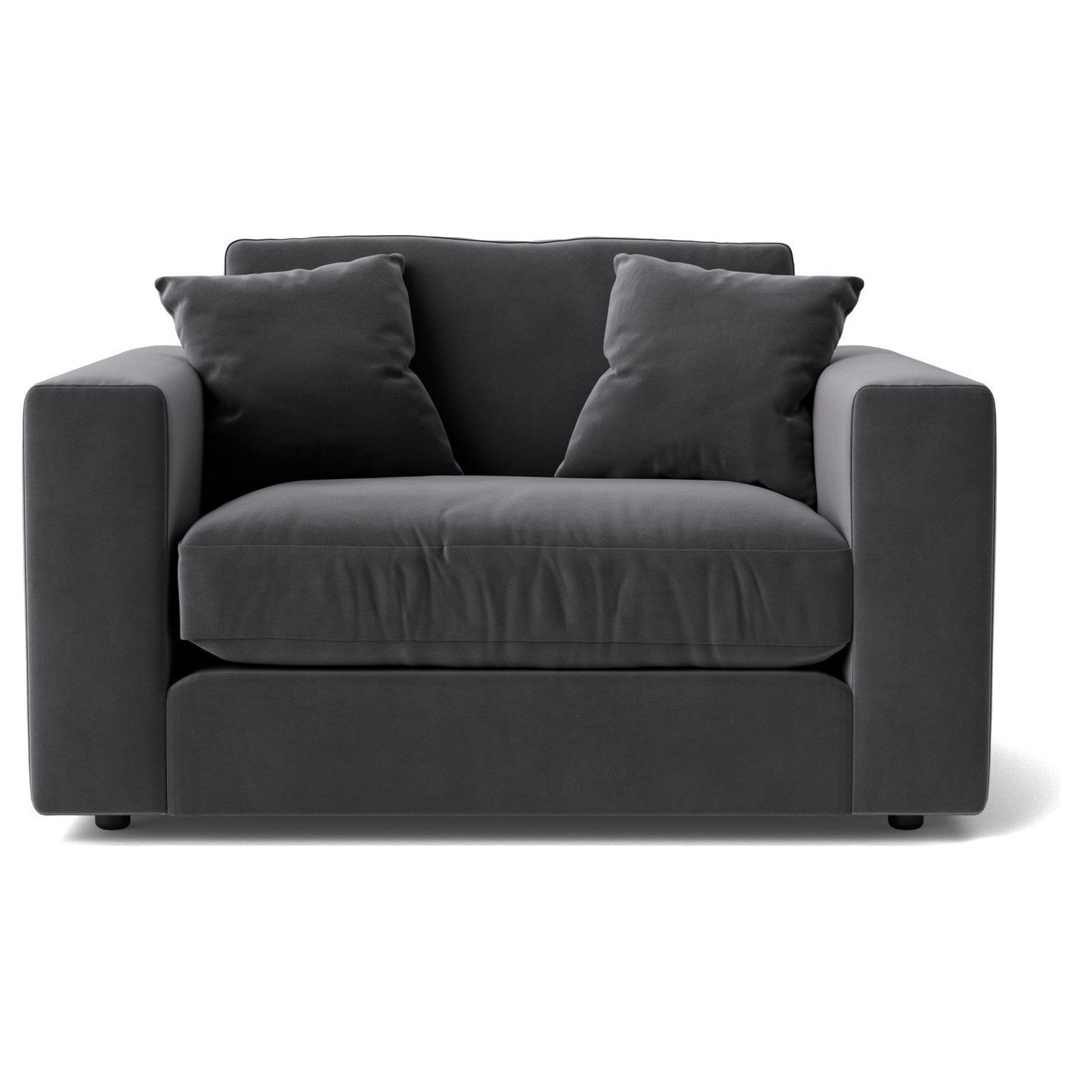 Swoon Althaea Velvet Cuddle Chair - Granite Grey by Argos | ufurnish.com
