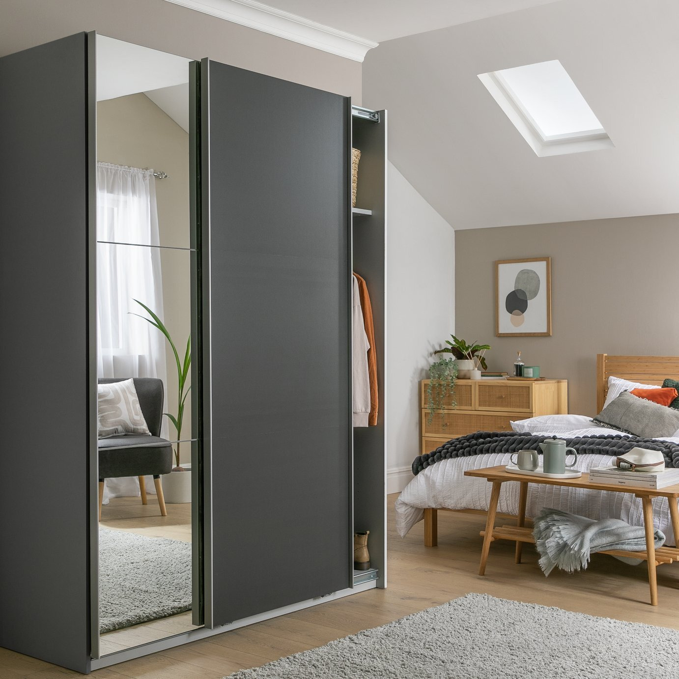 Habitat mirrored wardrobe store