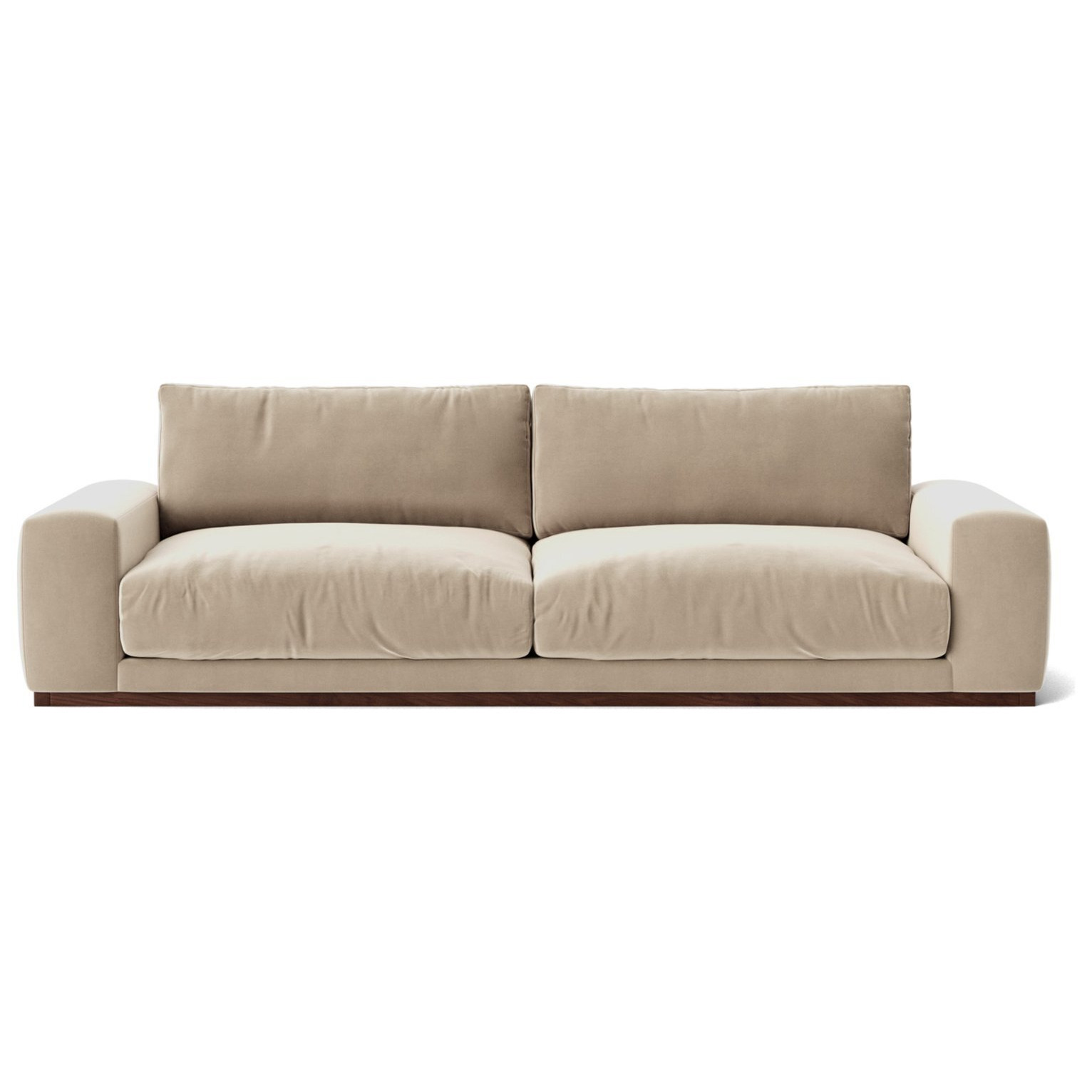 Swoon Denver Velvet 4 Seater Sofa - Taupe by Argos | ufurnish.com