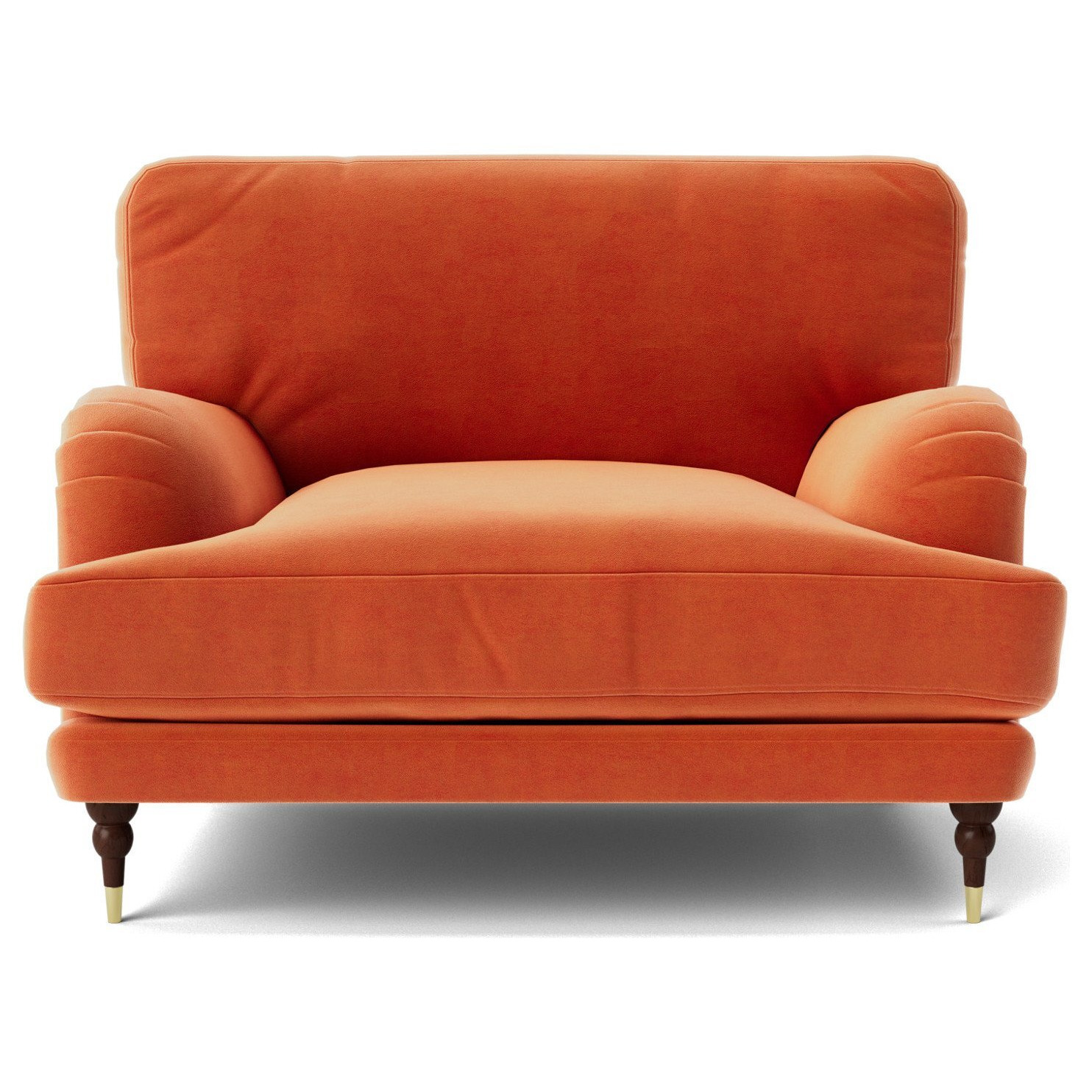 Swoon Charlbury Velvet Cuddle Chair - Burnt Orange by Argos | ufurnish.com