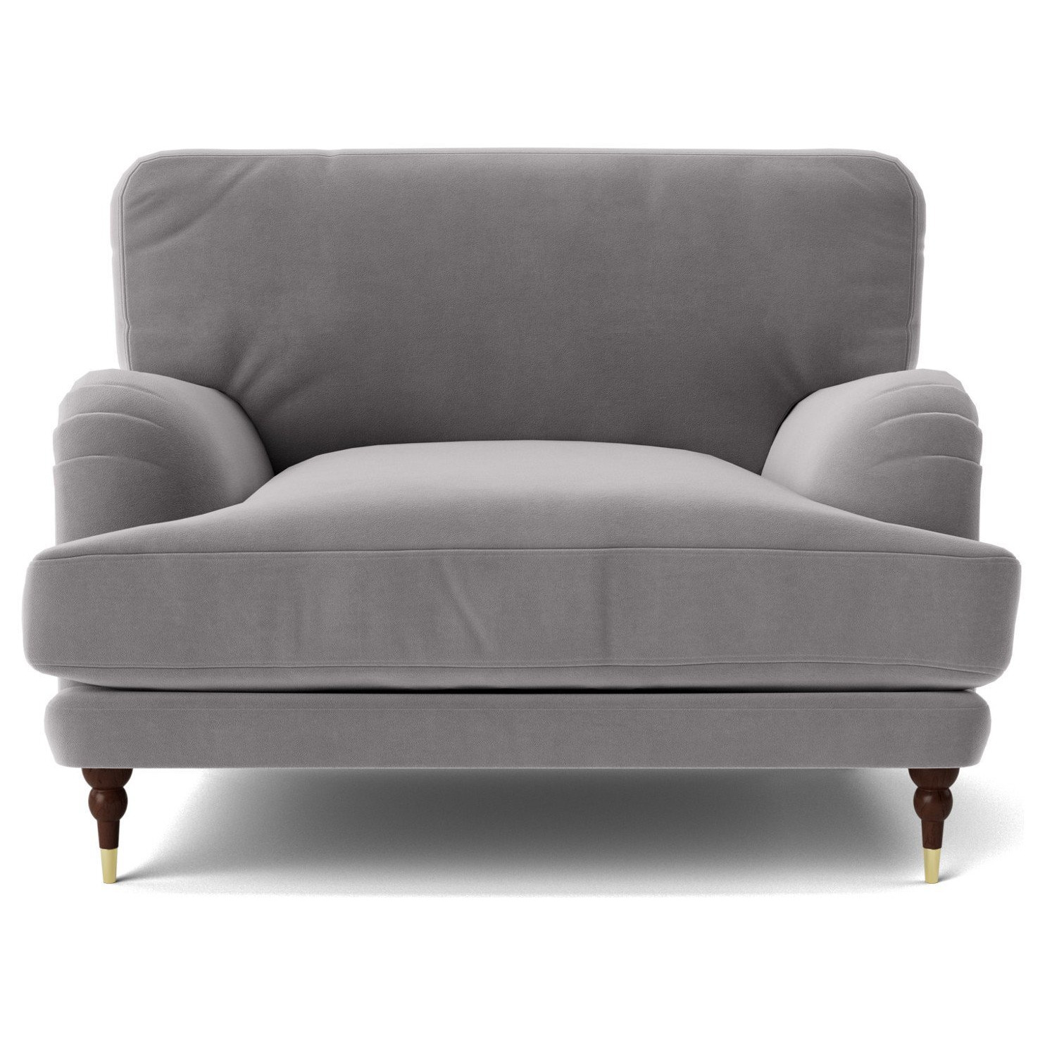 Swoon Charlbury Velvet Cuddle Chair - Silver Grey by Argos | ufurnish.com