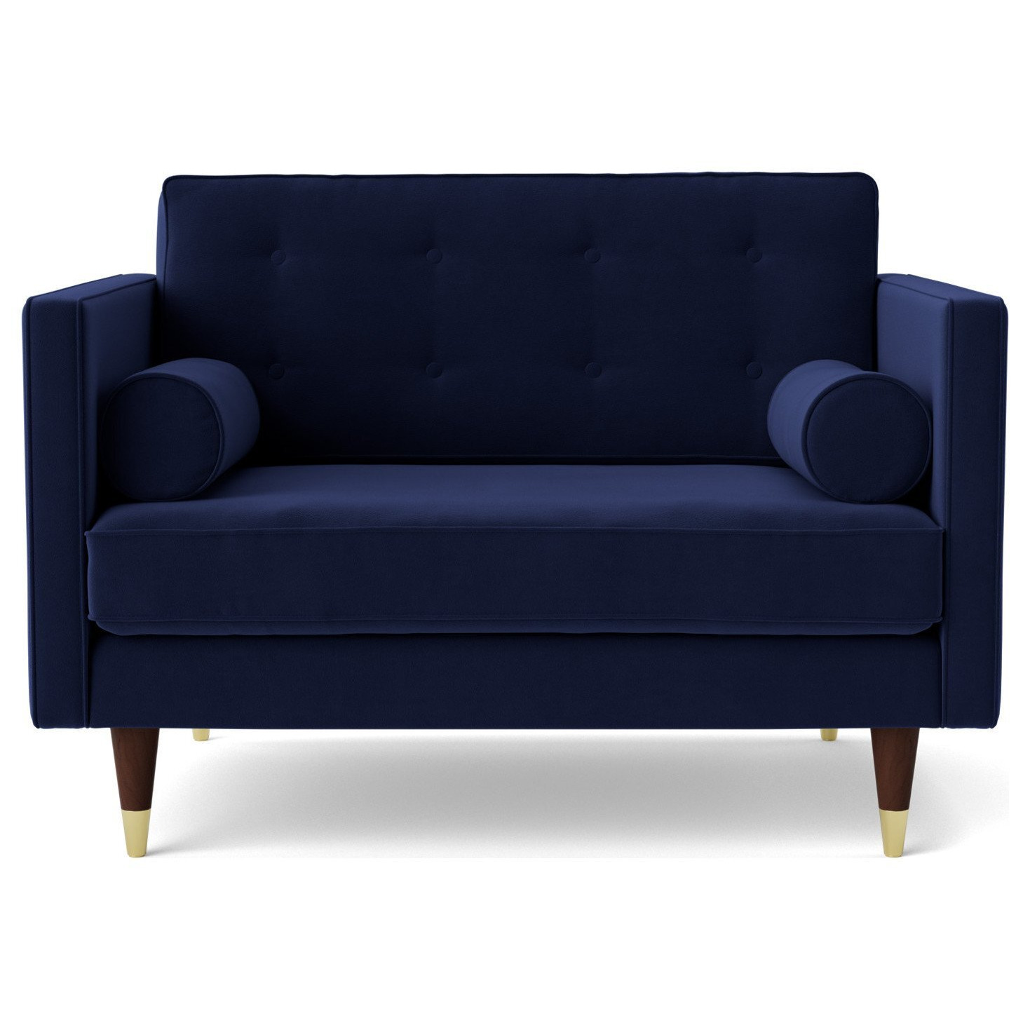Swoon Porto Velvet Cuddle Chair - Ink Blue by Argos | ufurnish.com