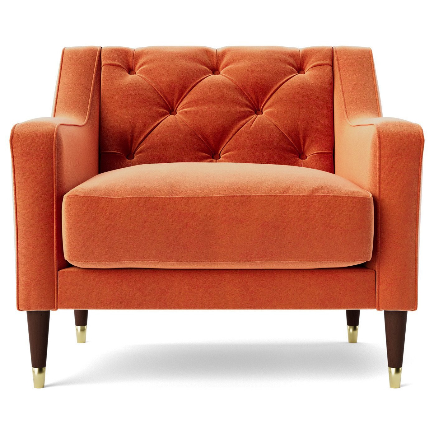 Swoon Pritchard Velvet Armchair - Burnt Orange by Argos | ufurnish.com