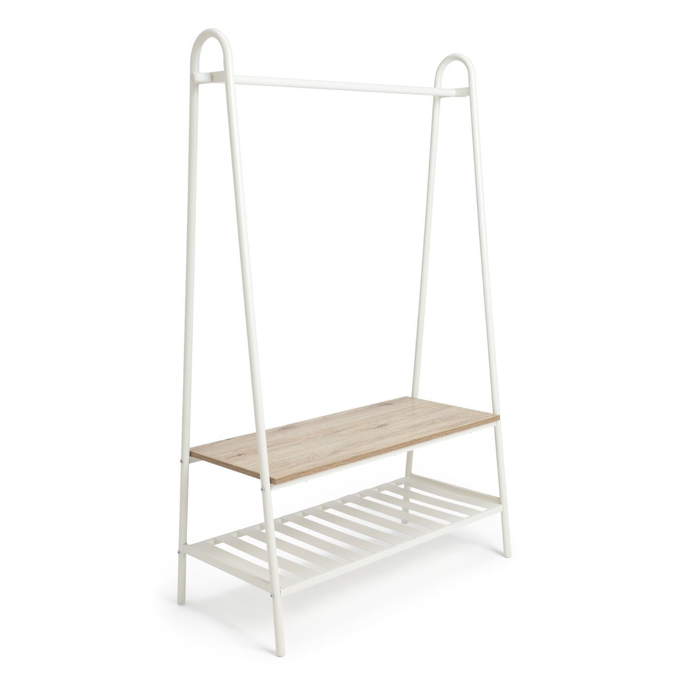 Habitat Turner Double Clothes Rail - White by Argos | ufurnish.com