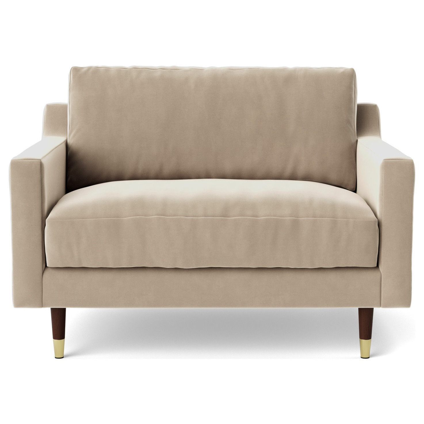 Swoon Rieti Velvet Cuddle Chair - Taupe by Argos | ufurnish.com