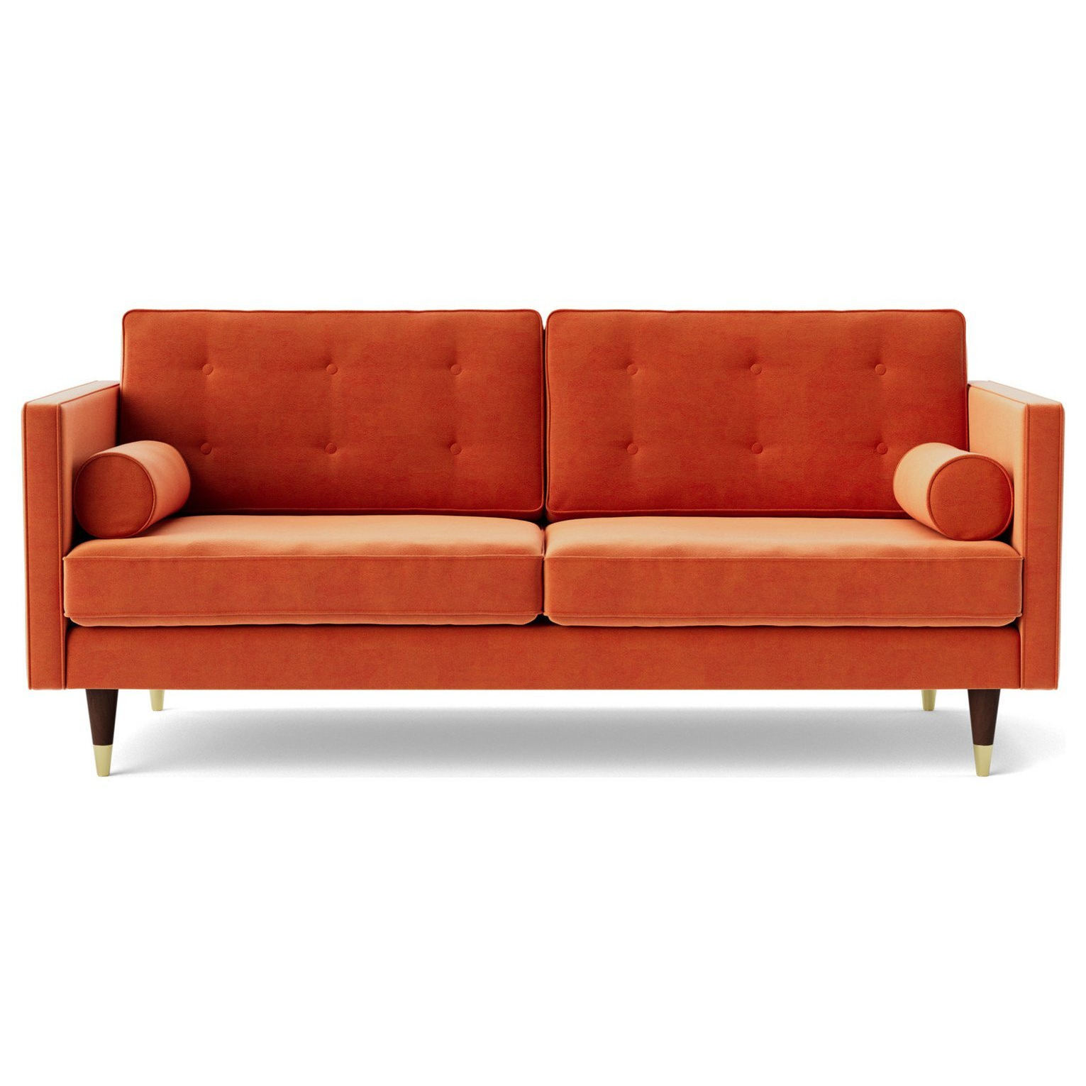 Swoon Porto Velvet 2 Seater Sofa - Burnt Orange by Argos | ufurnish.com