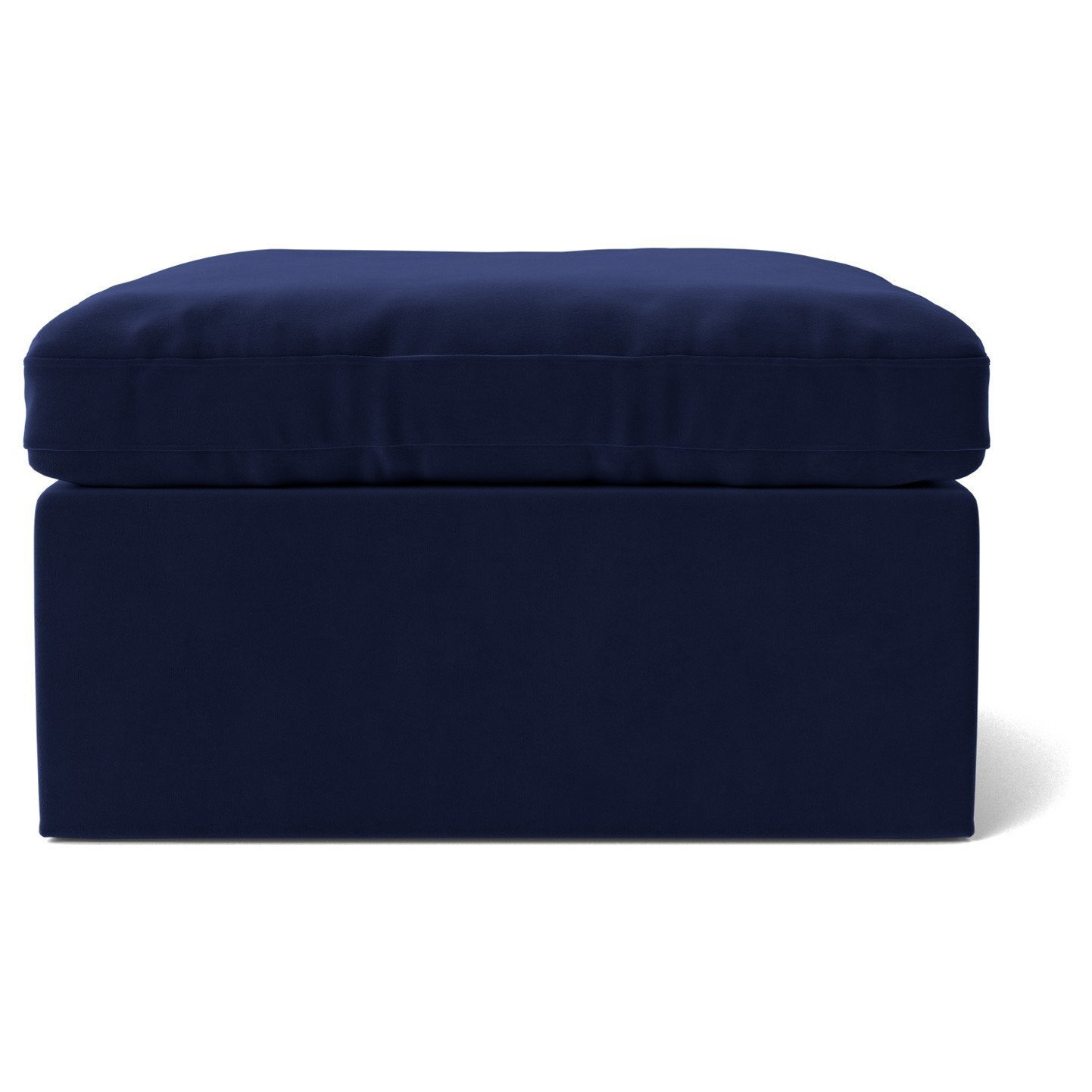 Swoon Seattle Velvet Ottoman Footstool - Ink Blue by Argos | ufurnish.com