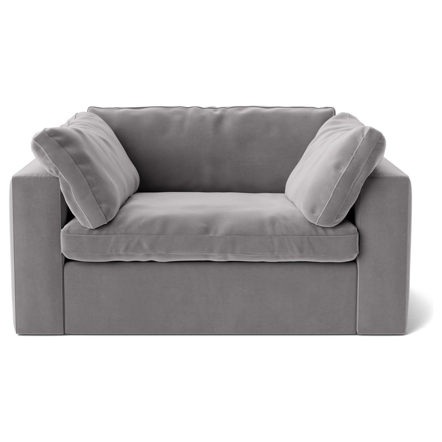 Swoon Seattle Velvet Cuddle Chair - Silver Grey by Argos | ufurnish.com