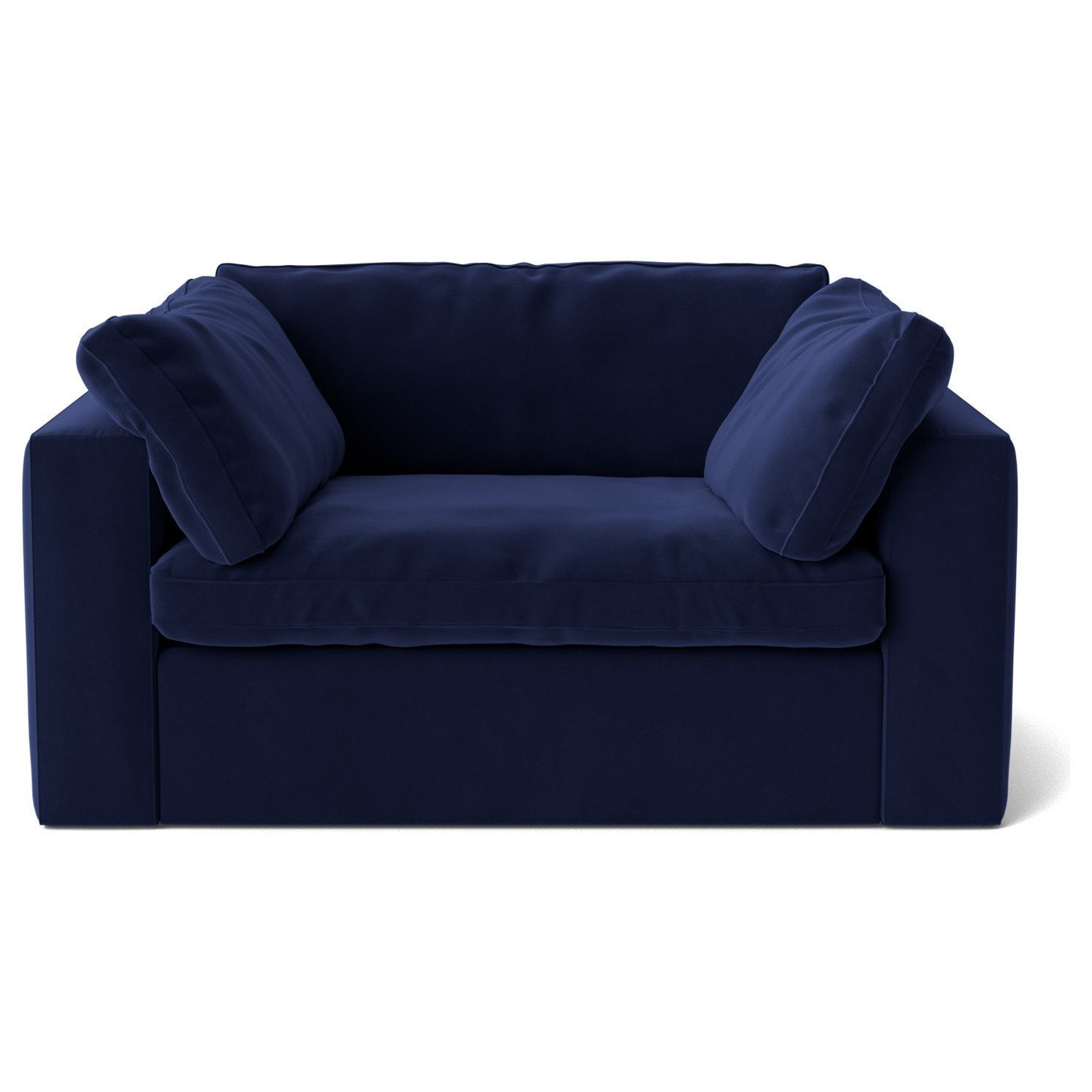 Swoon Seattle Velvet Cuddle Chair - Ink Blue by Argos | ufurnish.com