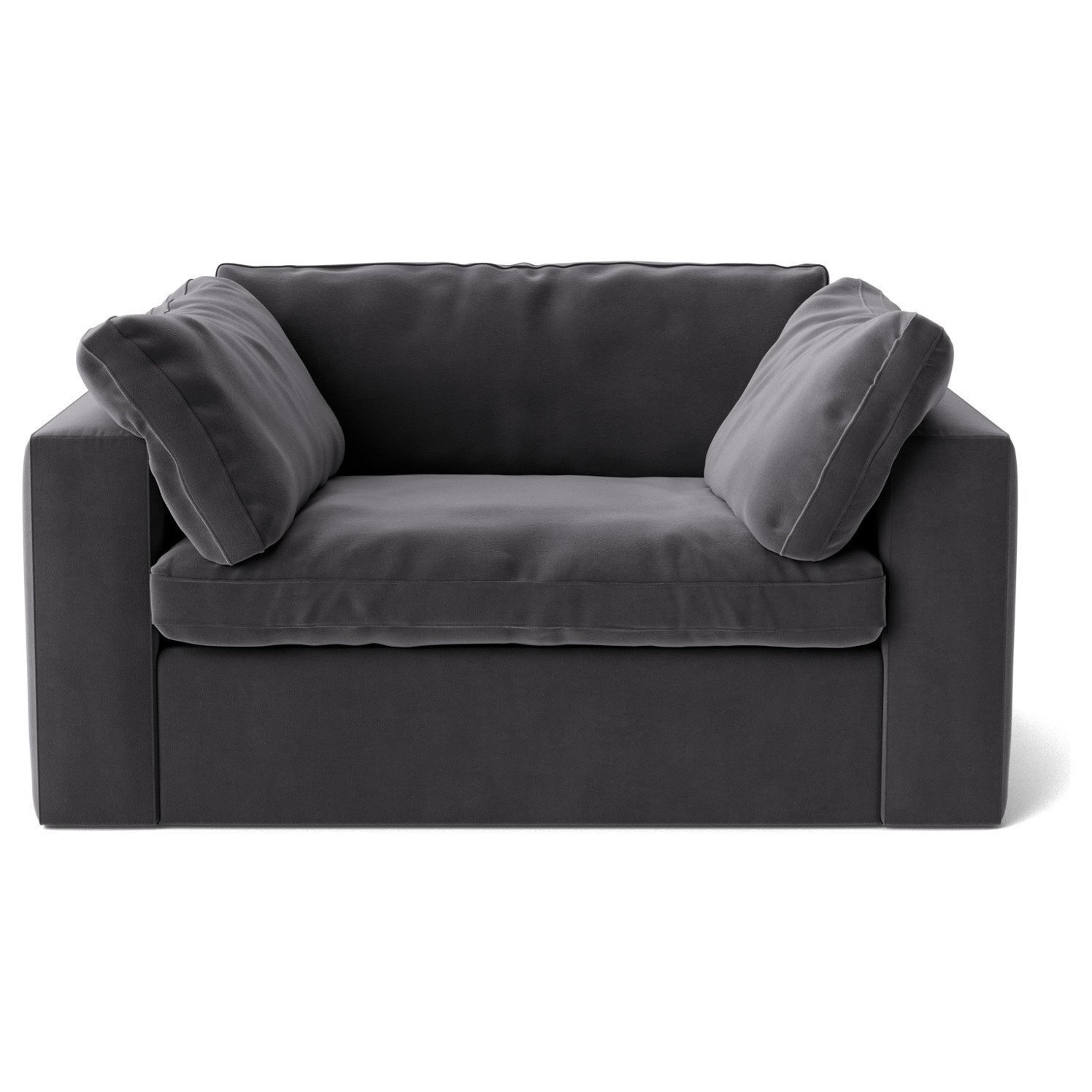 Swoon Seattle Velvet Cuddle Chair - Granite Grey by Argos | ufurnish.com