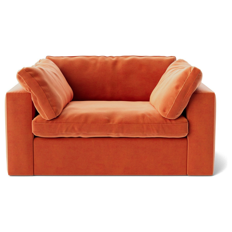 Swoon Seattle Velvet Cuddle Chair - Burnt Orange by Argos | ufurnish.com