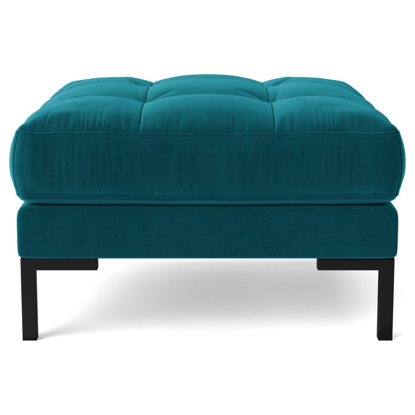 Swoon Landau Velvet Ottoman Footstool - Kingfisher Blue by Argos ...