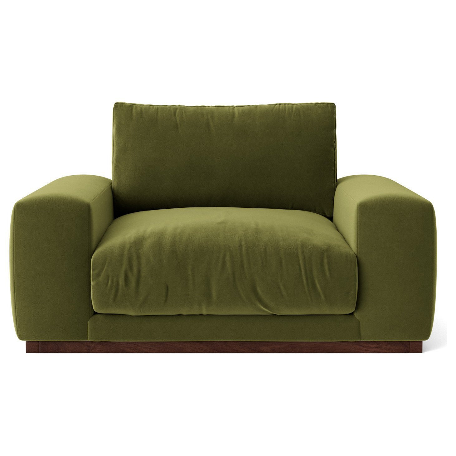 Swoon Denver Velvet Cuddle Chair - Fern Green by Argos | ufurnish.com