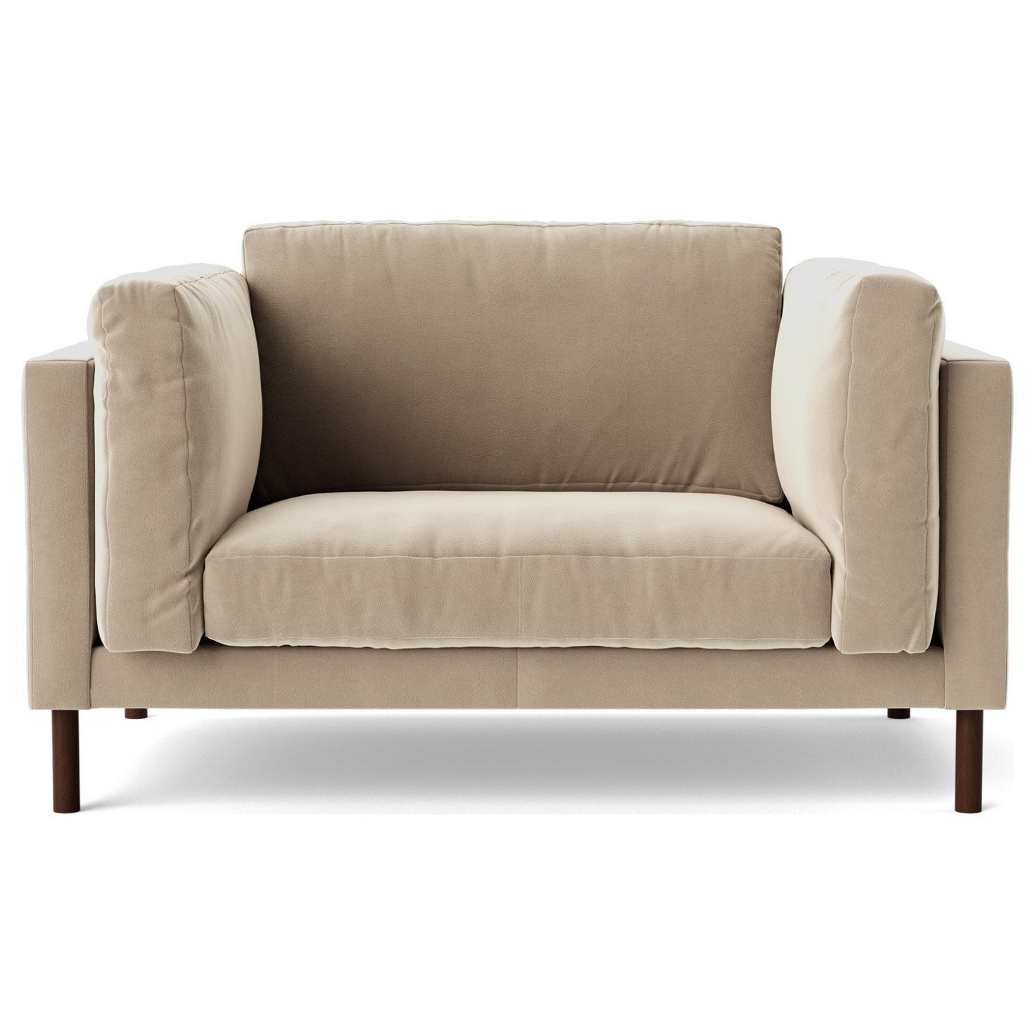 Swoon Munich Velvet Cuddle Chair - Taupe by Argos | ufurnish.com