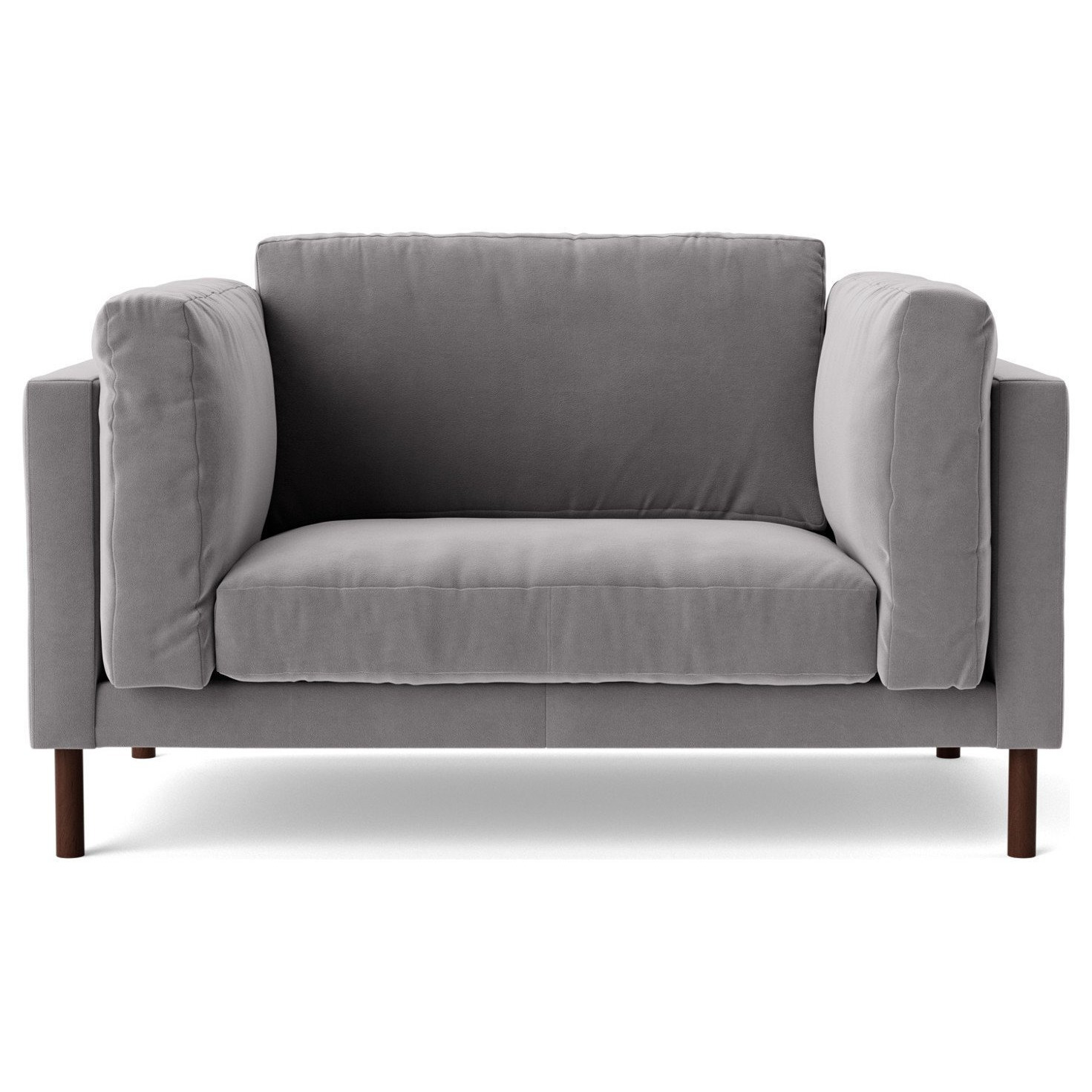 Swoon Munich Velvet Cuddle Chair - Silver Grey by Argos | ufurnish.com