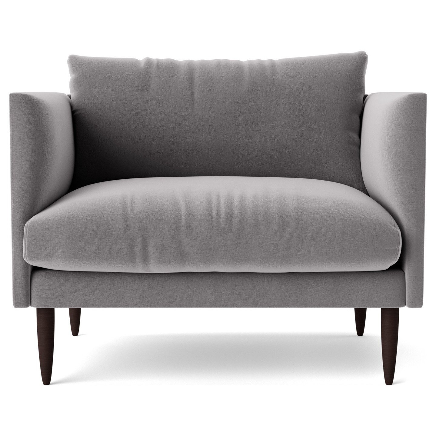 Swoon Luna Velvet Cuddle Chair - Silver Grey by Argos | ufurnish.com