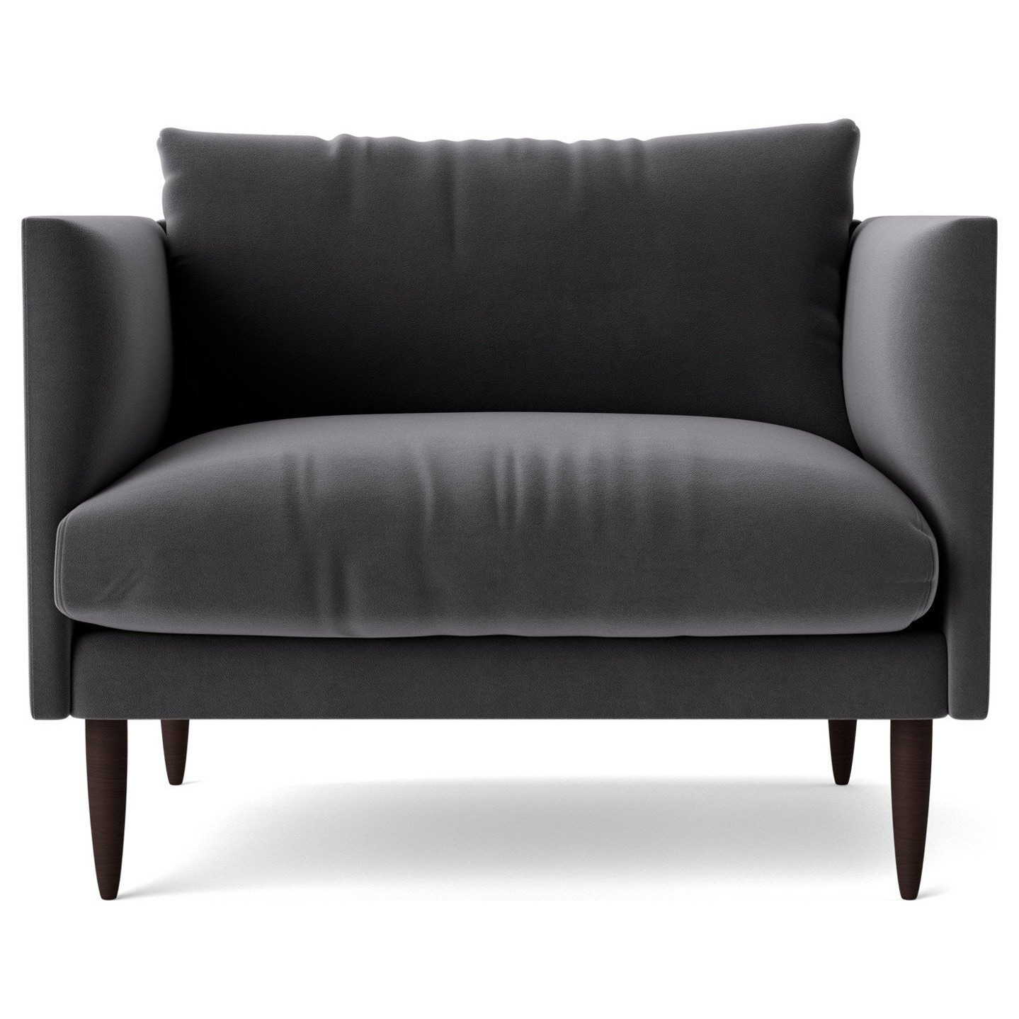 Swoon Luna Velvet Cuddle Chair - Granite Grey by Argos | ufurnish.com
