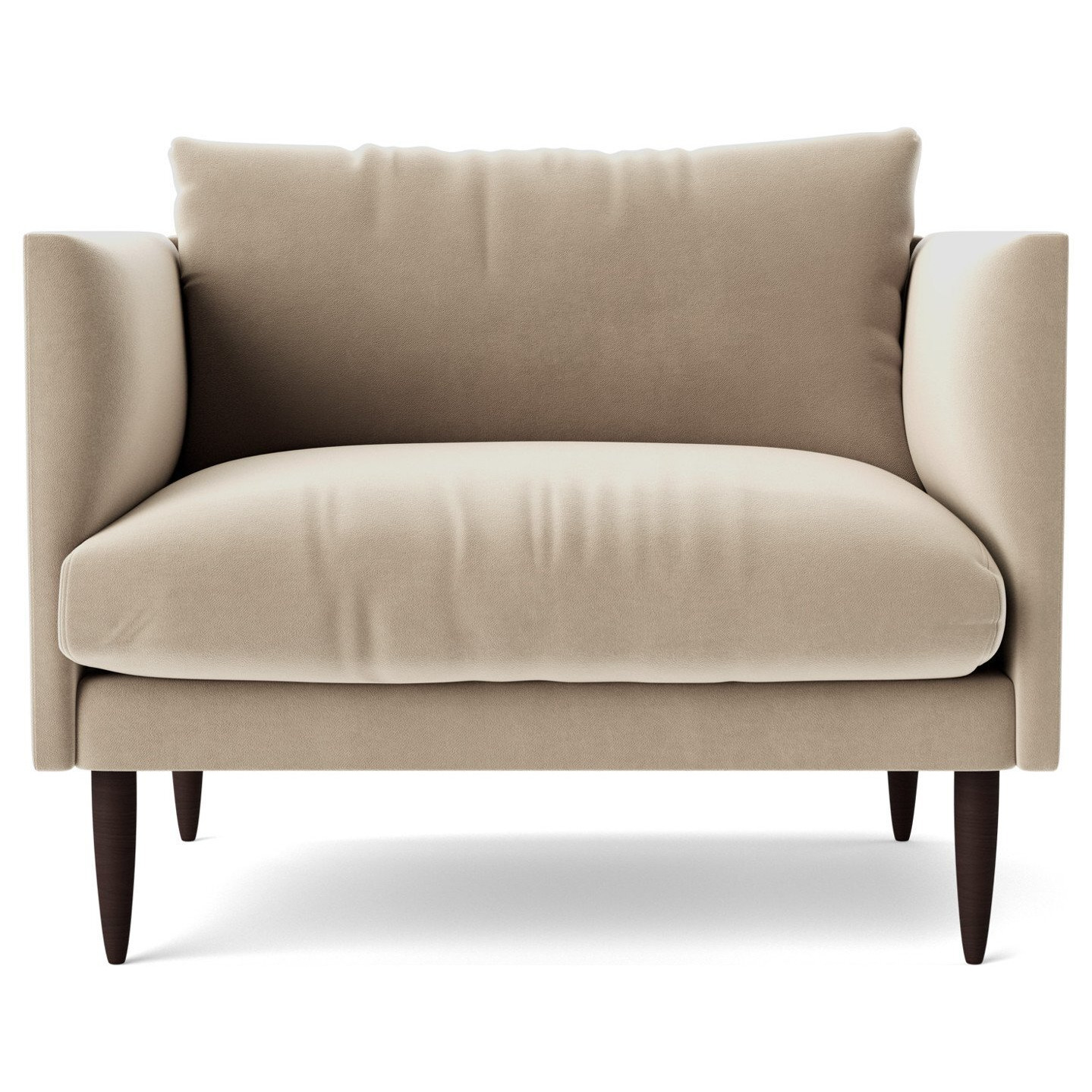 Swoon Luna Velvet Cuddle Chair - Taupe by Argos | ufurnish.com