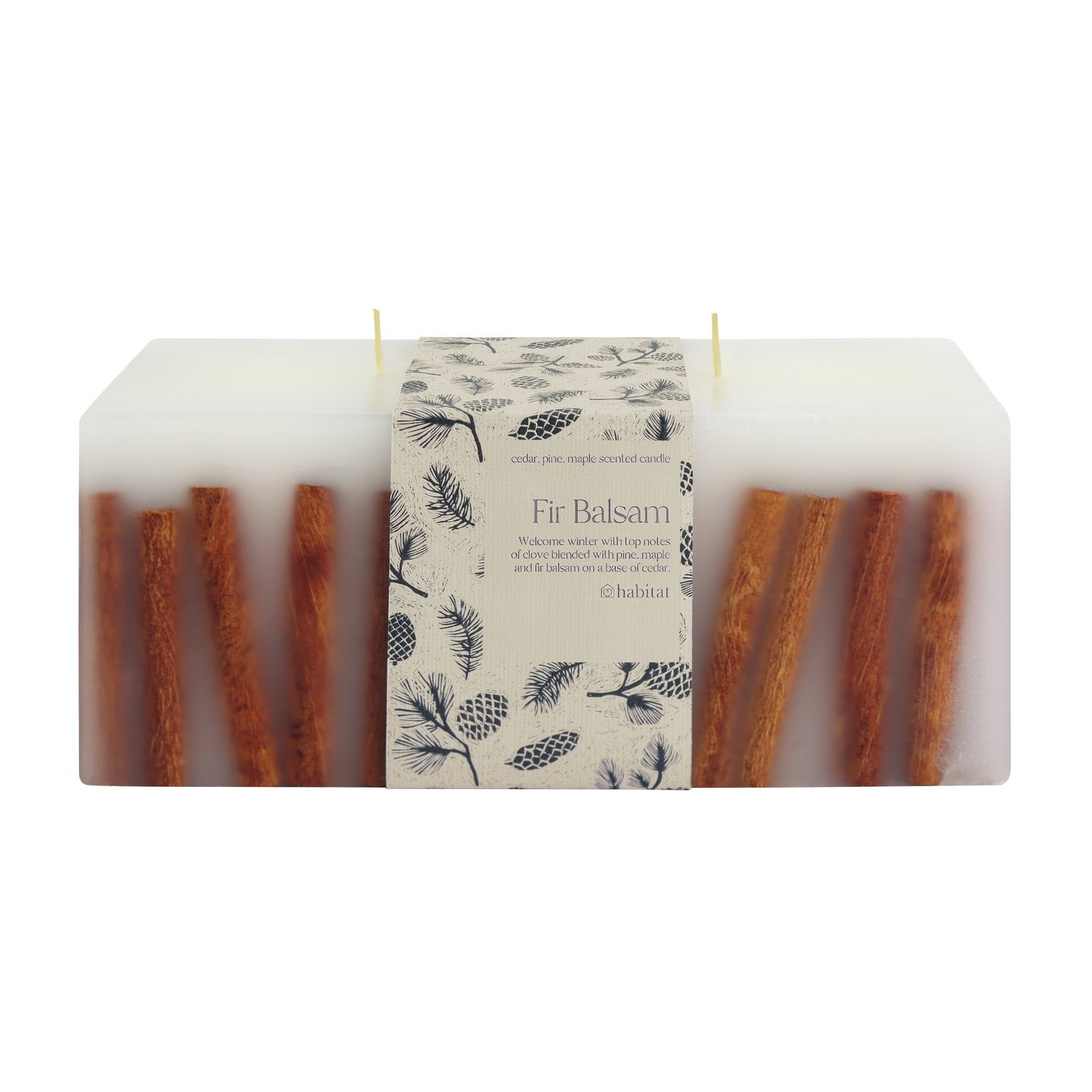 Habitat Large Cinnamon Inclusion Candle - Fir Balsam by Argos ...
