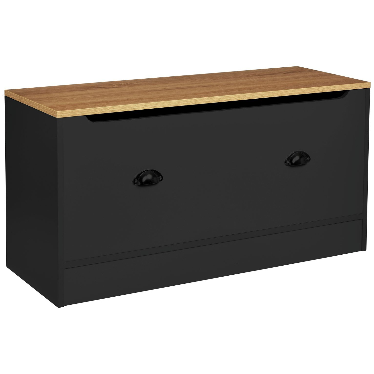 Lloyd Pascal Linwood 1 Door Storage Box - Black & Oak by Argos ...