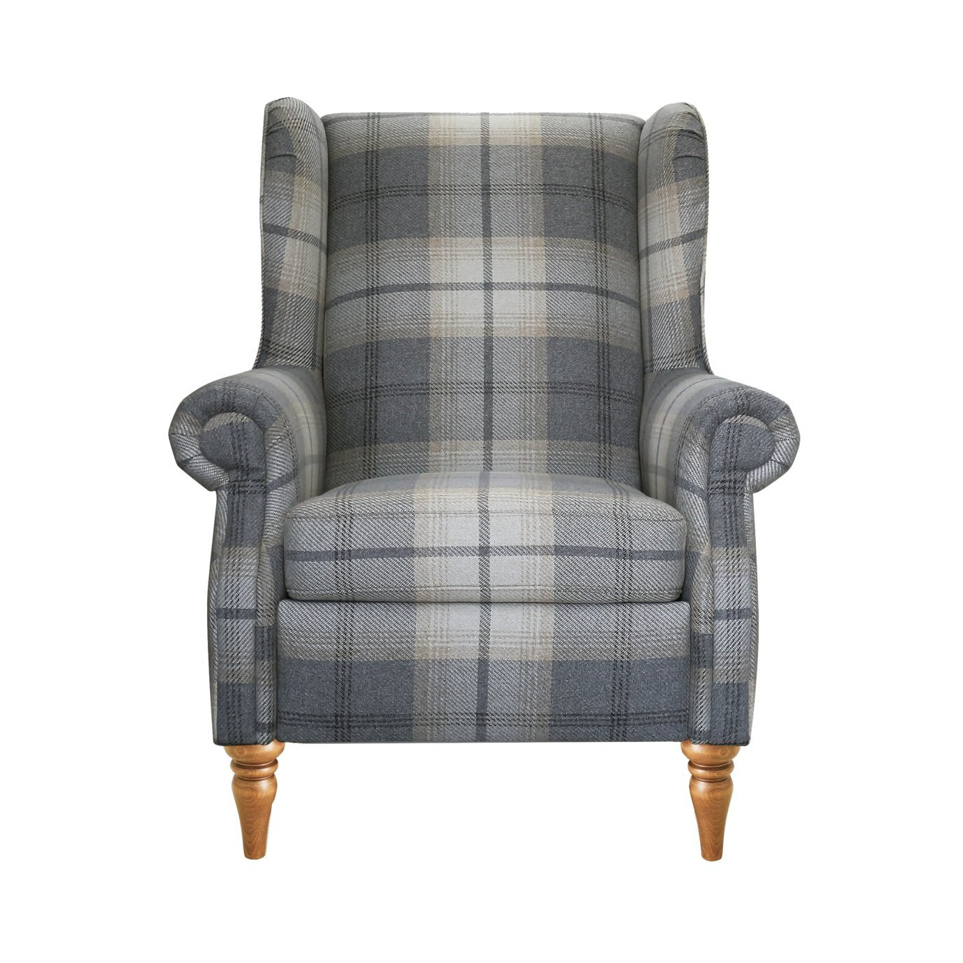 Argos Home Argyll Fabric Wingback Chair - Light Grey Check by Argos ...