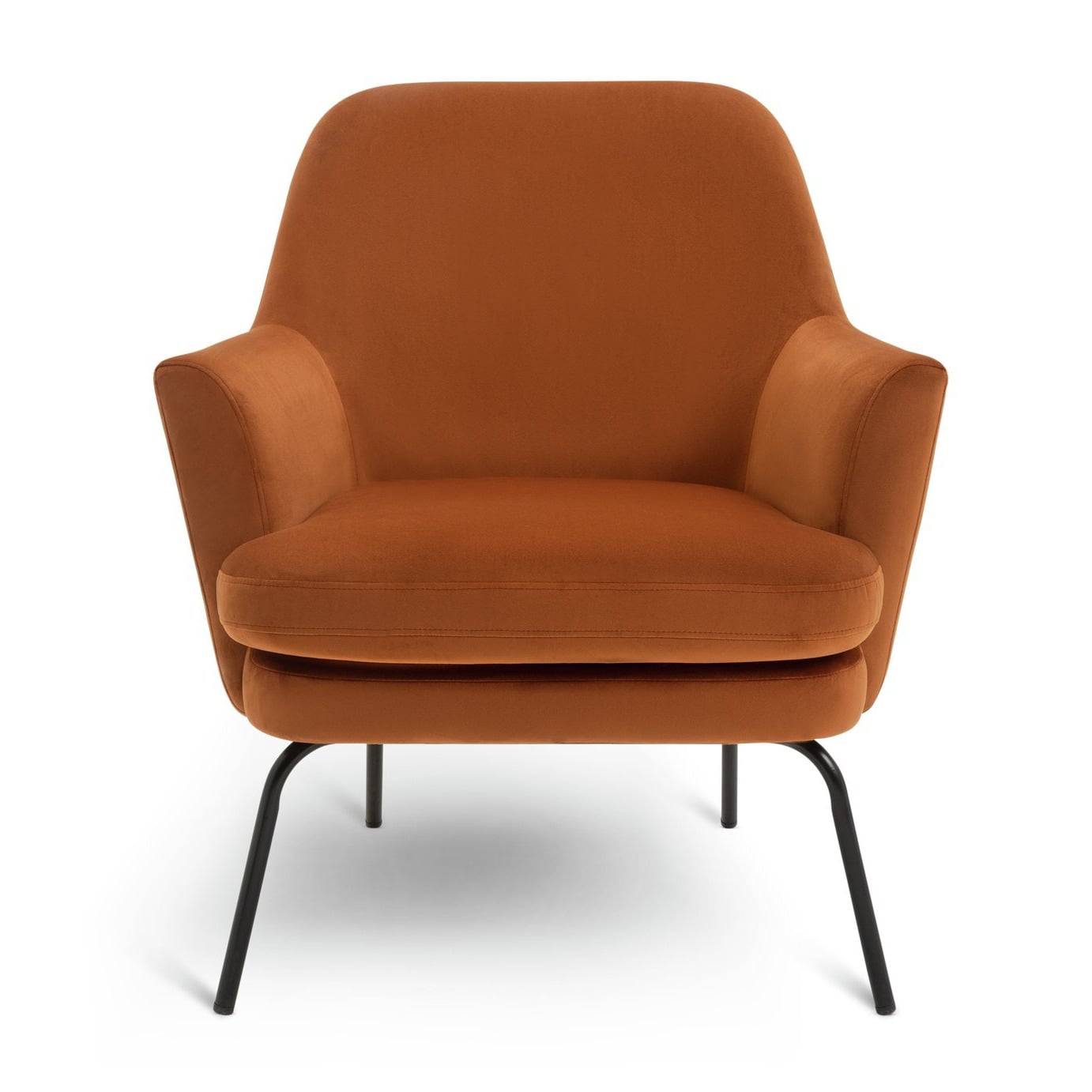 Habitat Celine Velvet Accent Chair - Orange by Argos | ufurnish.com