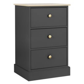 Argos Home Kensington 3 Drawer Bedside Table Anthracite by Argos ufurnish