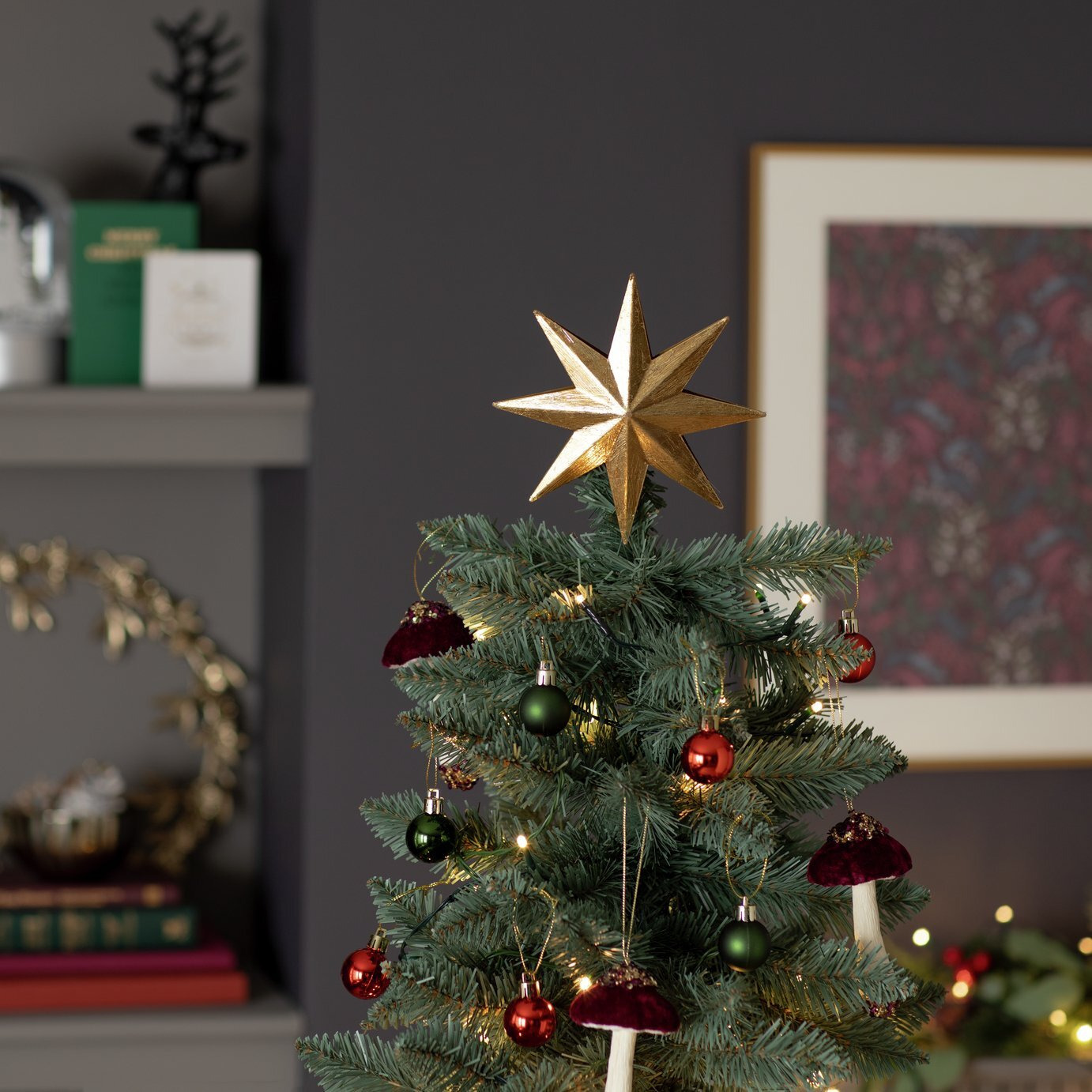 Habitat Burnish Star Shaped Christmas Tree Topper - Gold by Argos ...