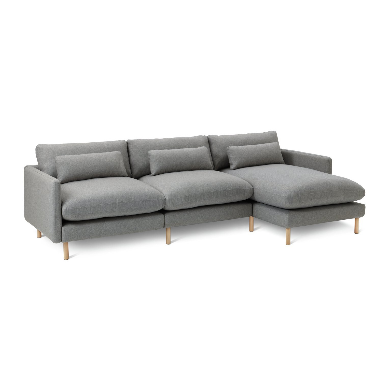 Habitat Paola Right Hand 4 Seater Chaise Sofa Set - Grey by Argos ...