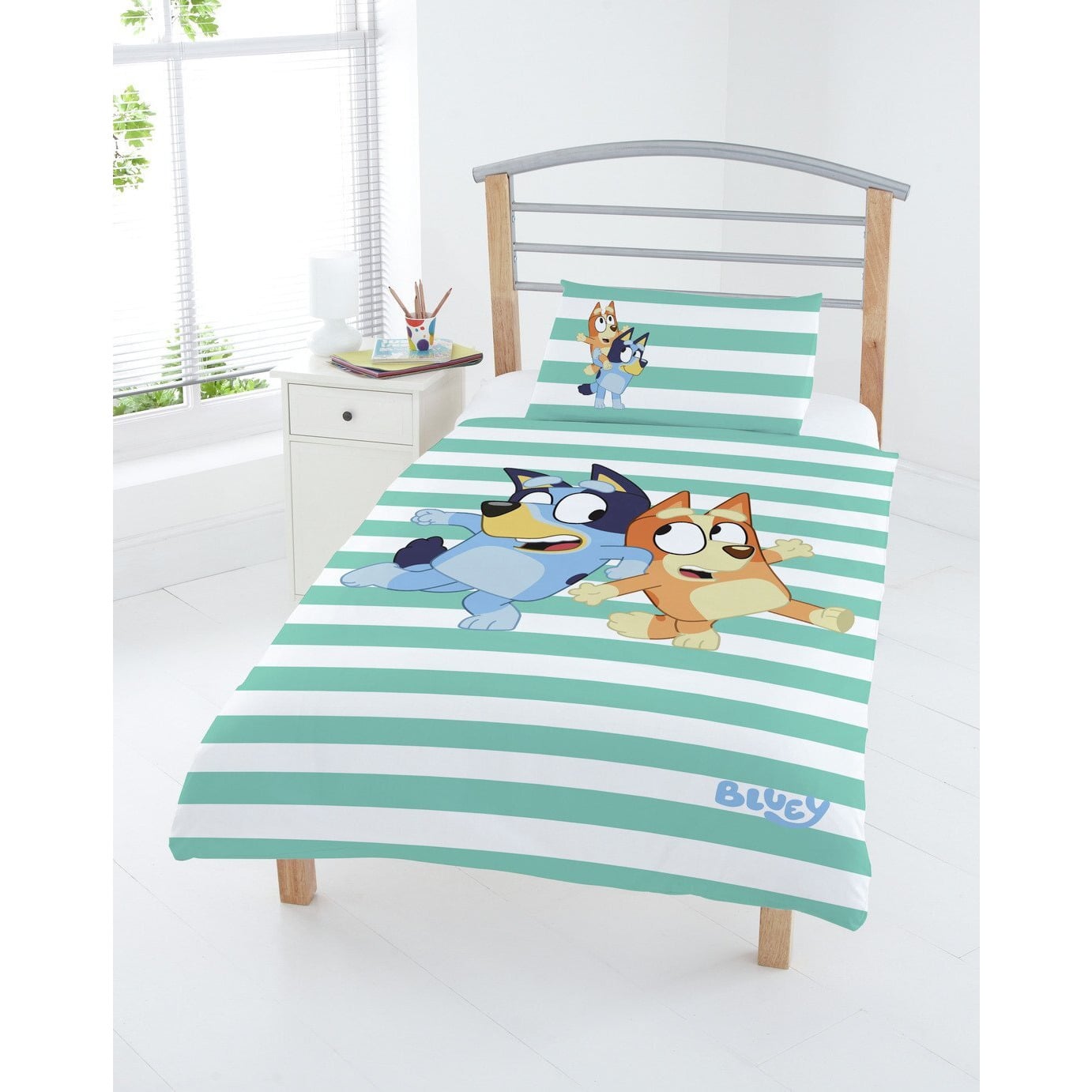 Bluey Cotton Blue and White Kids Bedding Set - Toddler by Argos ...