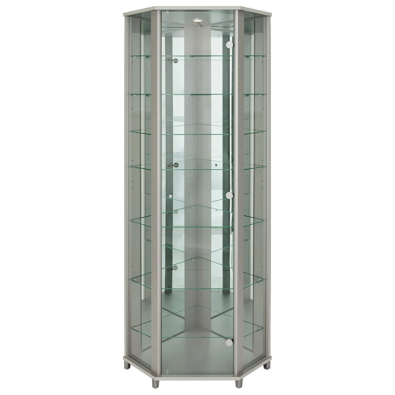 Argos Home 7 Shelf Glass Corner Display Cabinet - Silver by Argos ...