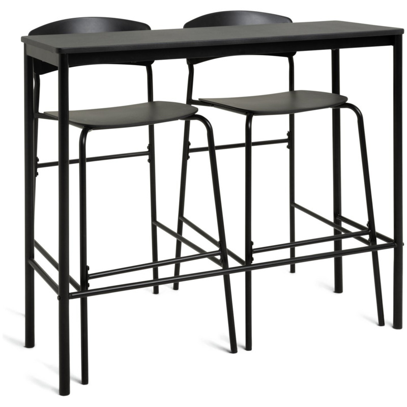 Habitat Stella Metal Bar Table & 2 Black Bar Stools by Argos | ufurnish.com