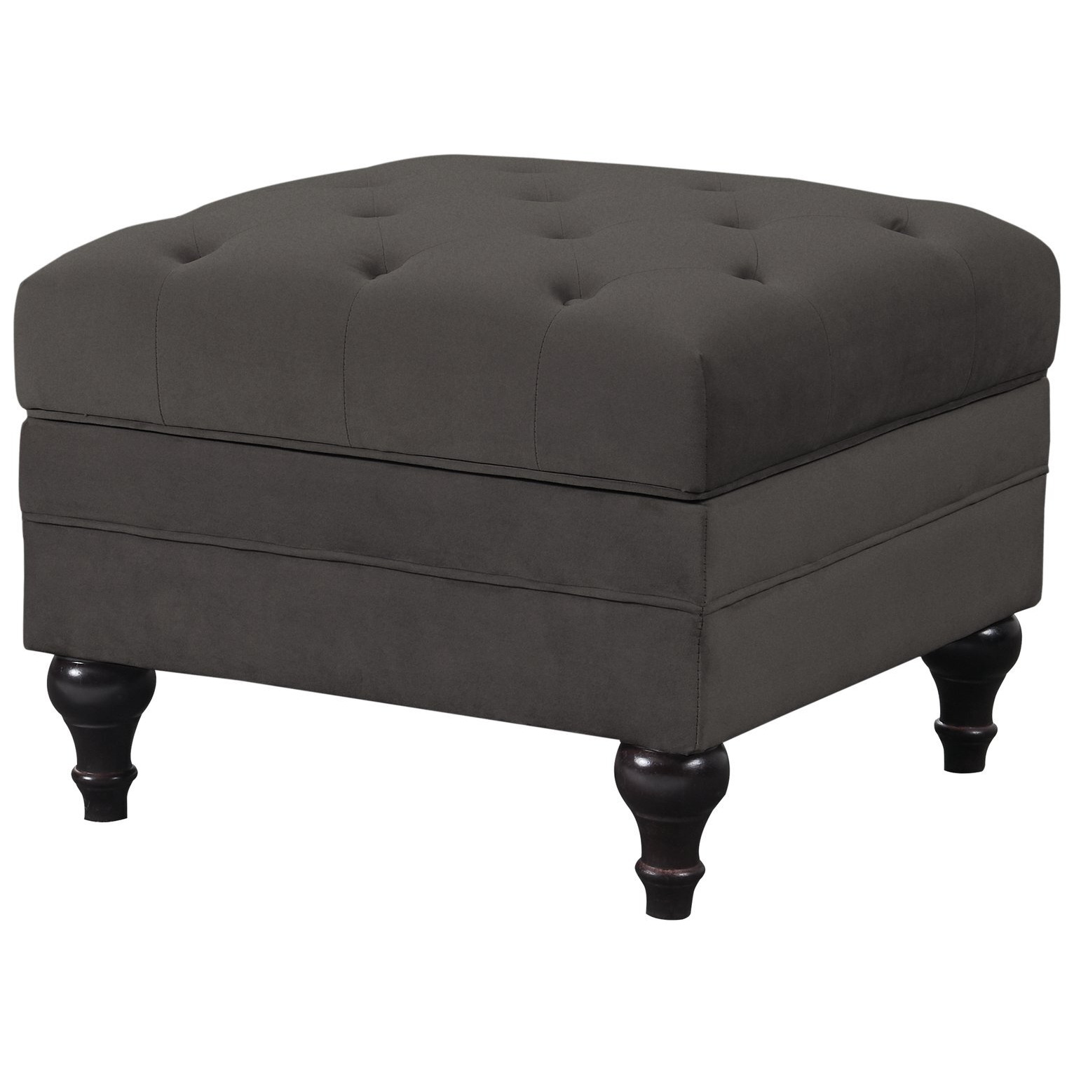 Habitat Chesterfield Velvet Footstool - Charcoal by Argos | ufurnish.com
