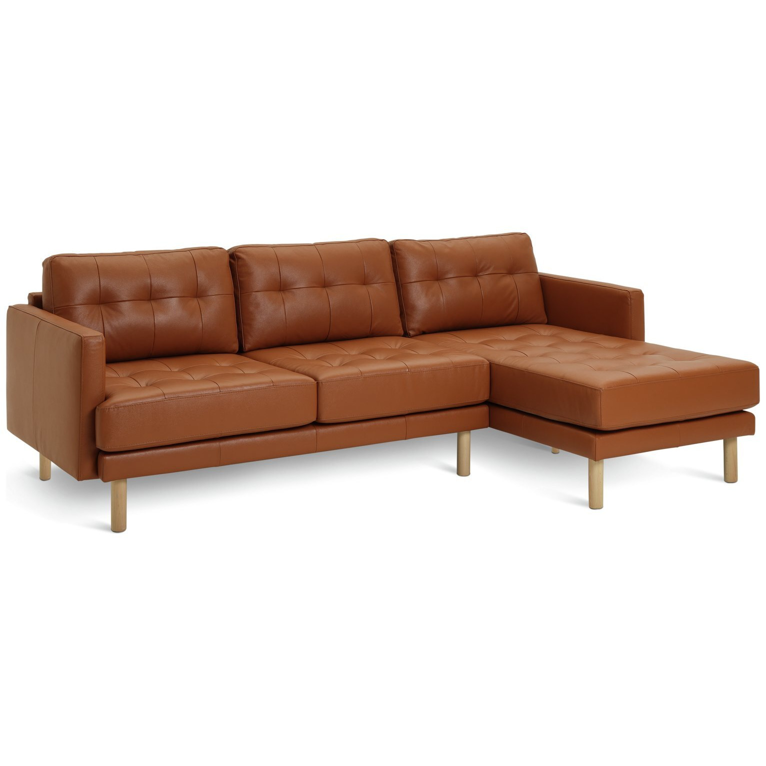 Habitat Newell Leather Right Hand Corner Chaise Sofa - Tan by Argos ...